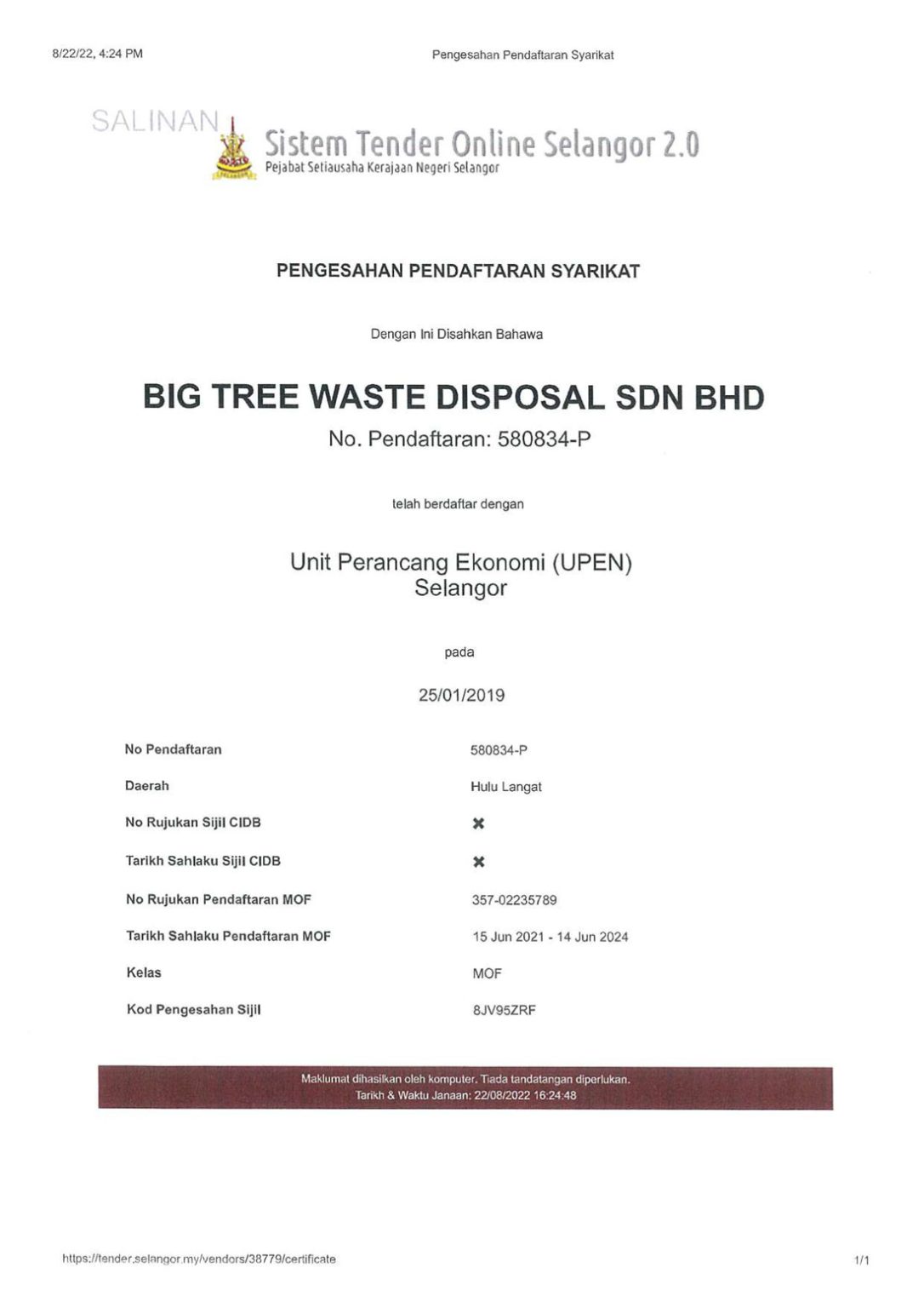 About Us - TREE WASTE DISPOSAL SDN BHD